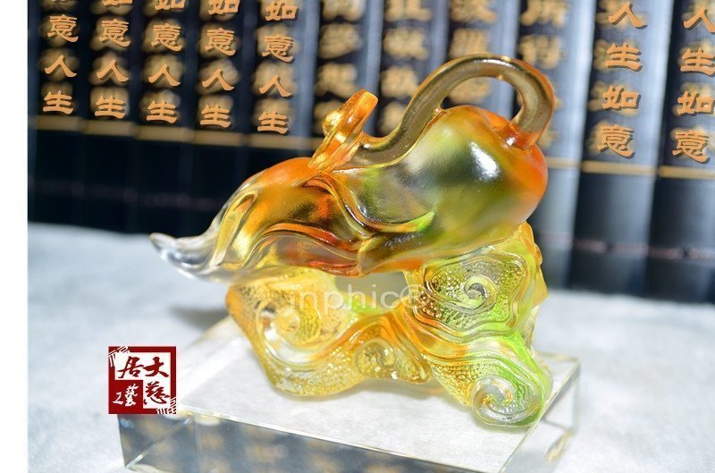 Inphic 開運 開光擺件琉璃吉祥家居平安飾品新小人生如意人參擺設