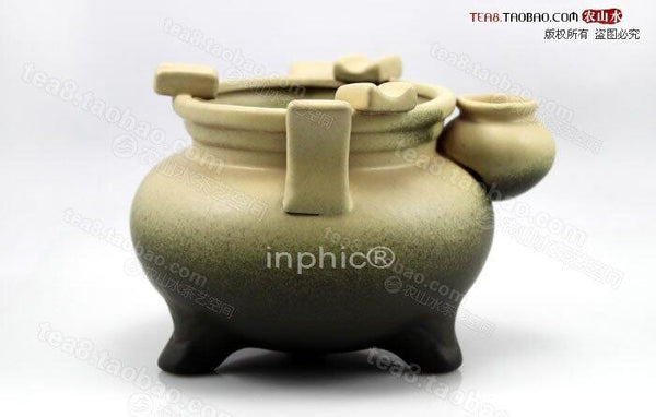 Inphic 精品陶製煙灰菸灰缸 古陶器古風古韻彩釉綠釉陶瓷 三足鼎立g48