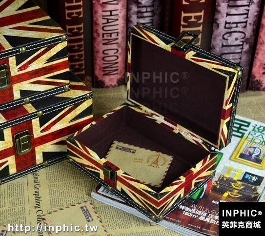 Inphic 英國旗手提箱復古國旗木箱 婚紗攝影道具櫥窗陳列箱子 小英國中款
