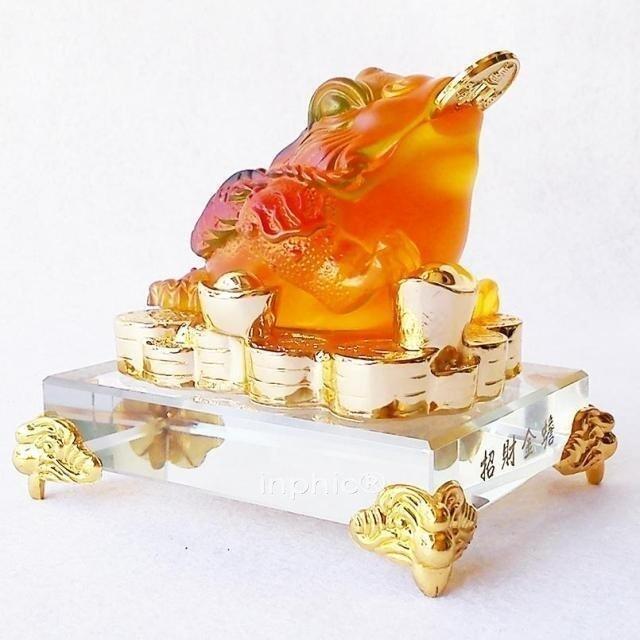 Inphic 小金蟾擺件 風水金蟬 蟾蜍工藝品 辦公擺設 書房隔板小裝飾品