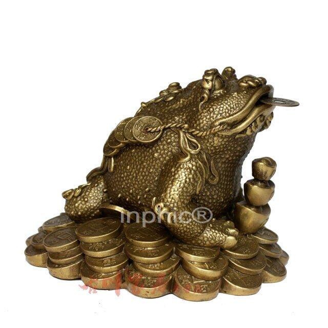 Inphic 開光純銅招財金蟾擺件招財聚財銅蟾蜍家居招財裝飾風水開業
