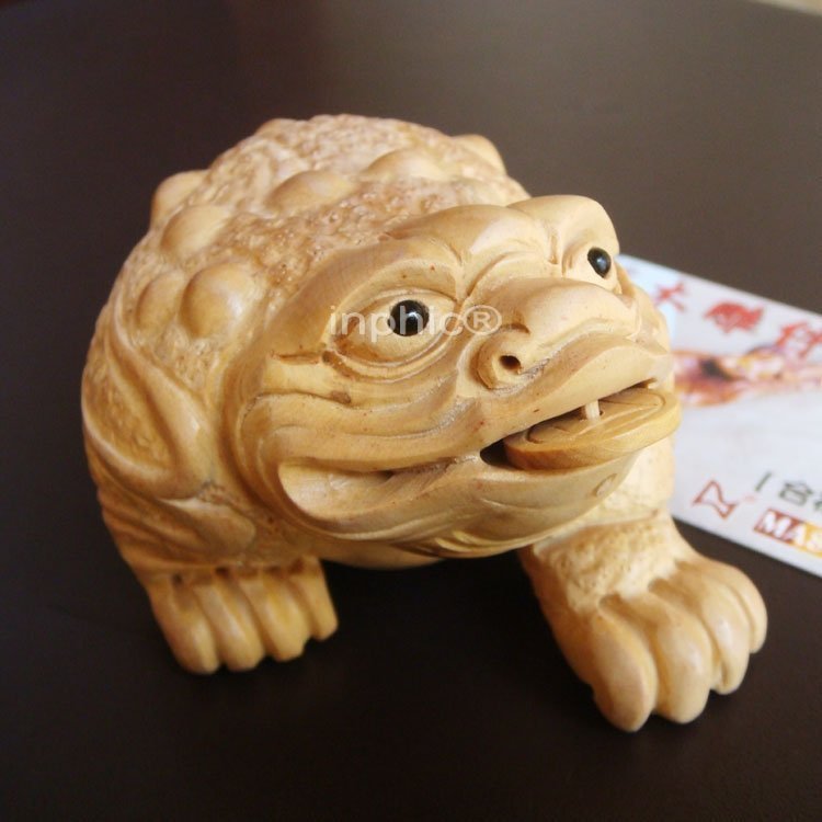 Inphic 開運 大型黃楊木三足金蟾 黃楊木金蟾手玩件 金蟾擺件 招財金蟾手把件