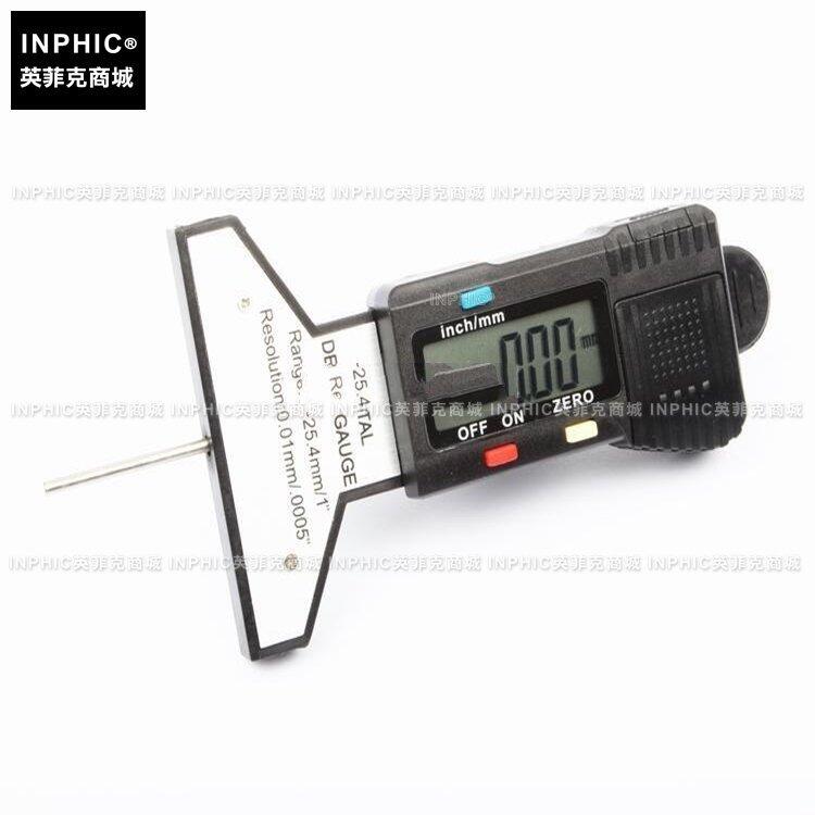 Inphic 分析測量 回彈式 數顯輪胎花紋深度尺數顯胎紋尺0 25mm 工程塑膠 測試儀實驗儀器
