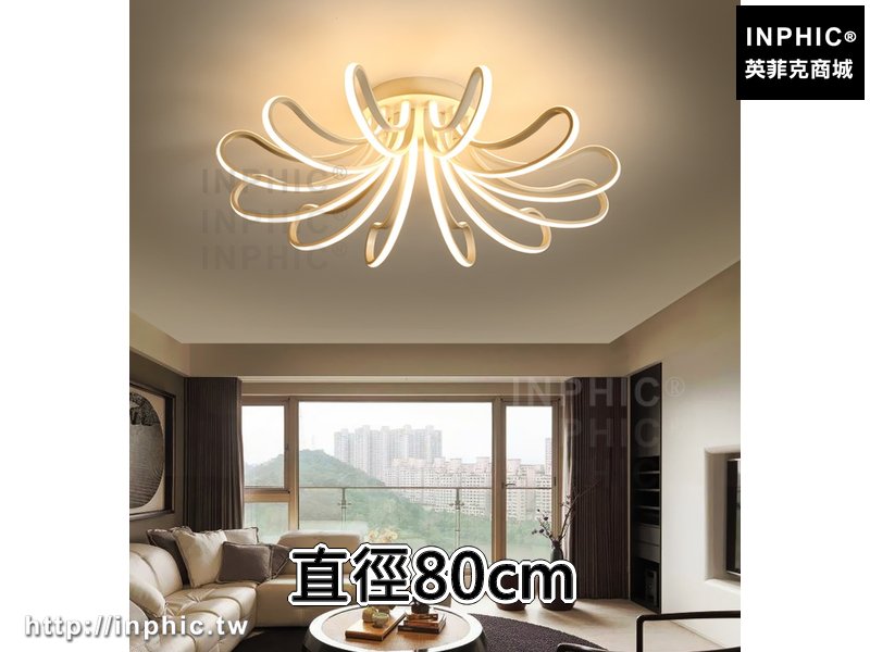 Inphic 臥室燈客廳燈簡約書房 餐廳燈吸頂燈北歐現代圓形led 直徑80cm